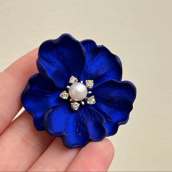 Jewelry | Royal Blue Flower Brooch | Poshmark